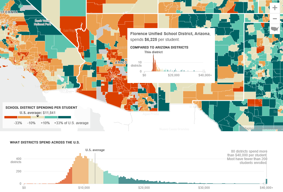 DataViz as Map: How Per-Pupil Spending Compares Across U.S. School ...