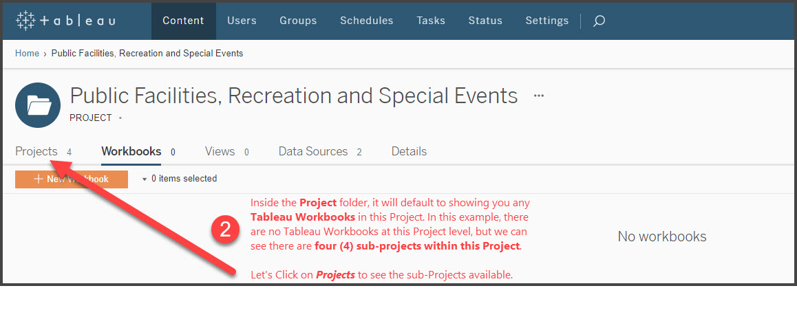 Tableau Secrets: How to Navigate Tableau Projects on v2018.1 Server ...