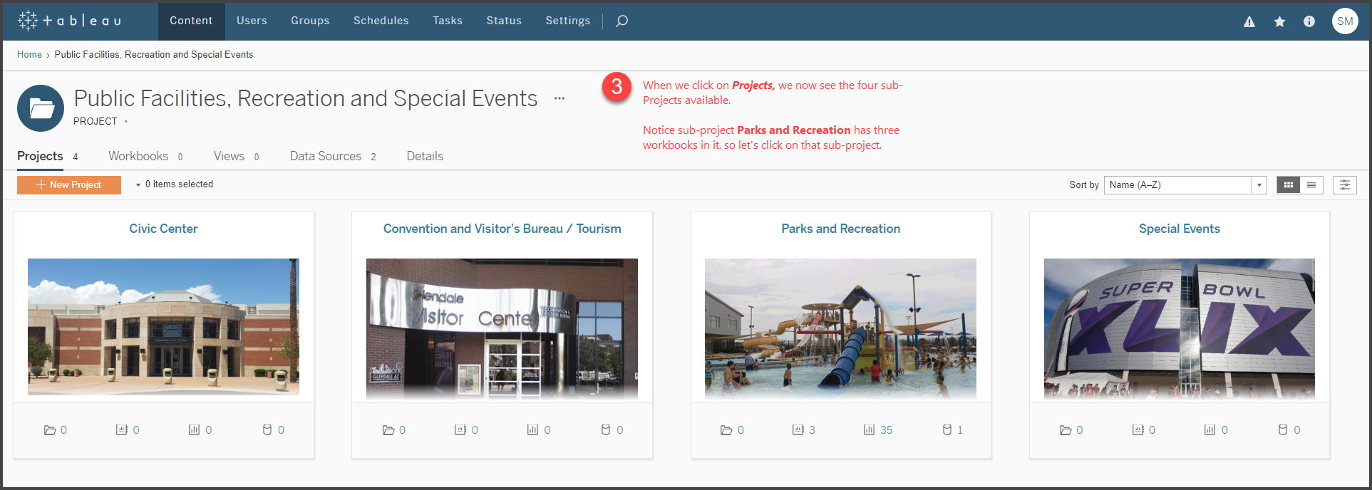 Tableau Secrets: How to Navigate Tableau Projects on v2018.1 Server ...