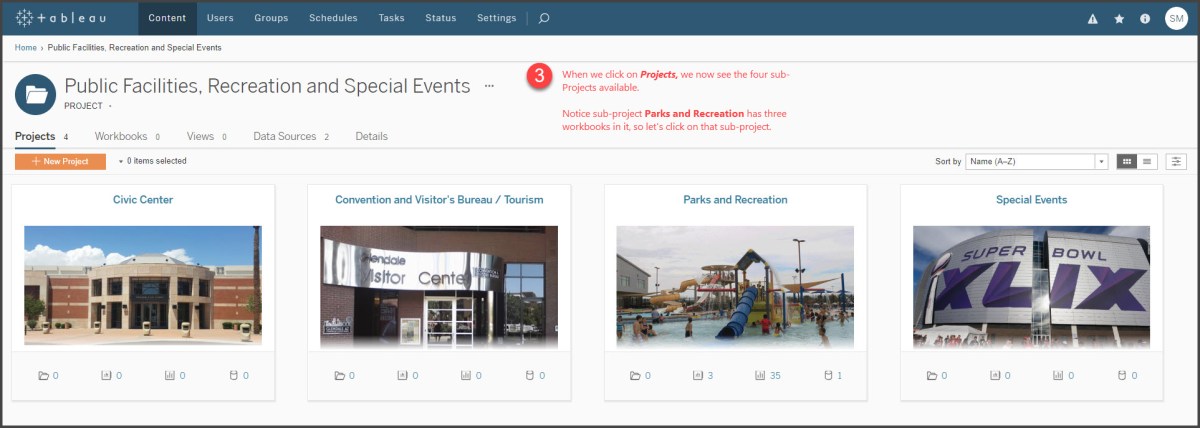 Tableau Secrets: How to Navigate Tableau Projects on v2018.1 Server ...