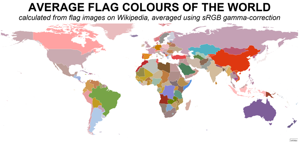 Flags of the World, Sorted by Average Hue (U/Udzu) – Michael Sandberg's ...