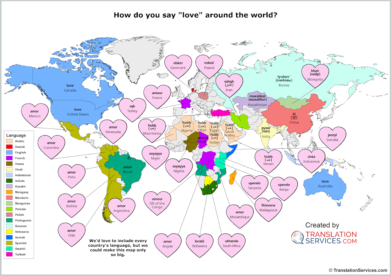 Infographic: How Do You Say “Love” Around the World? – Michael Sandberg ...